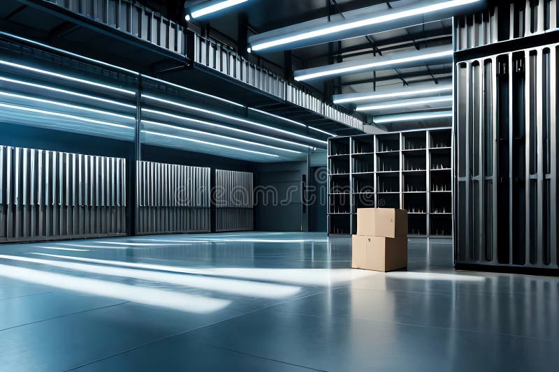 Automated Robotic Carrying Box in Warehouse, Distribution Logistics ...