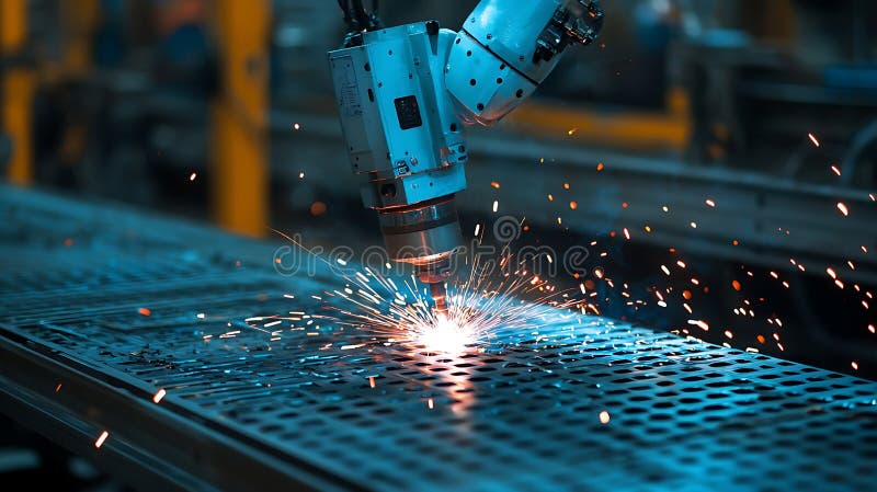 Automated Robotic Laser Cutting Process Showcasing Technological ...