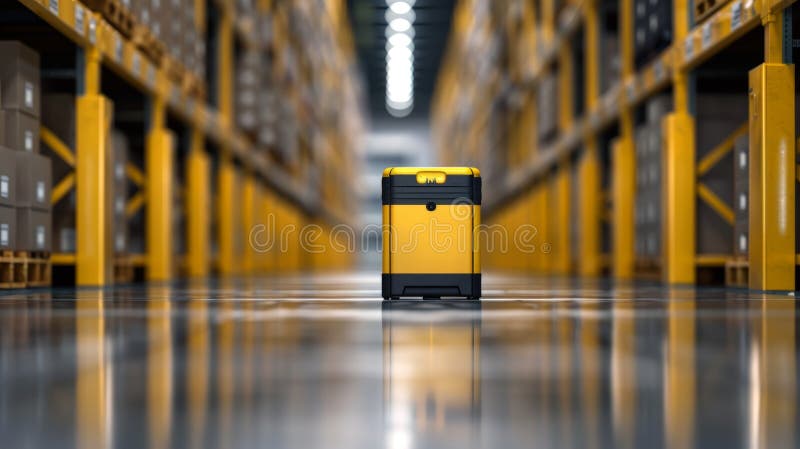 Automated Robotic System in a Warehouse Aisle Demonstrating Advanced ...