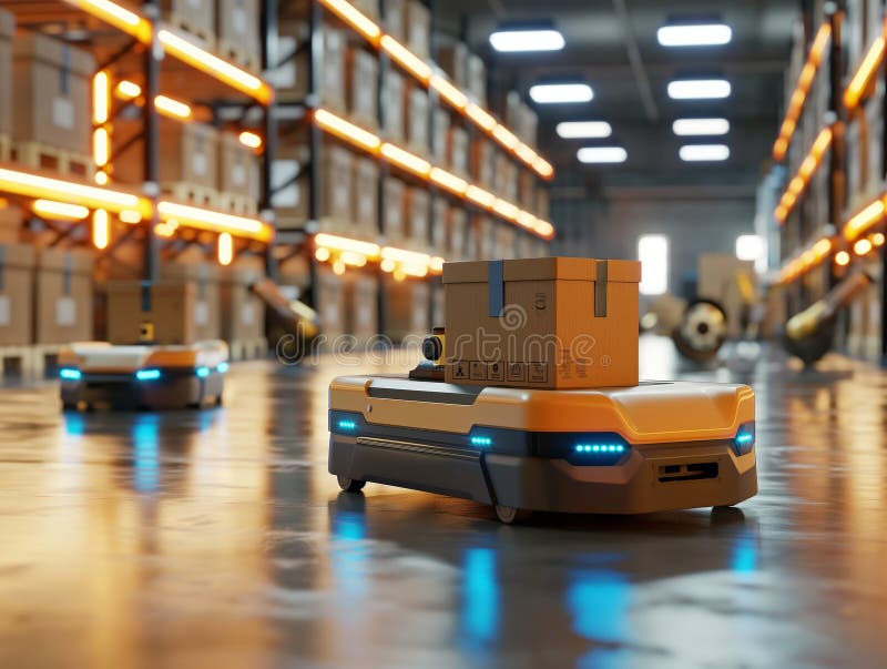 Automated Robots in Modern Warehouse Stock Image - Image of robots ... Automated Robots in Modern Warehouse Stock Image - Image of robots ...