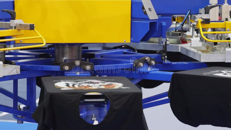 Automated Screen Printing Machine Stock Footage - Video of automatic ...