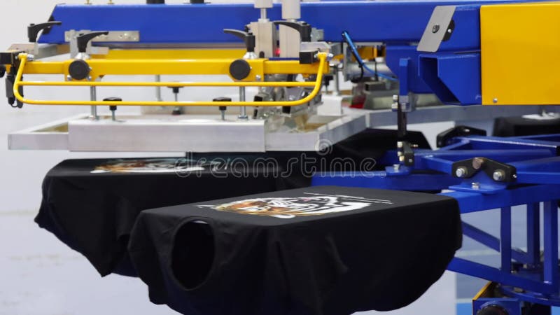 Automated Screen Printing Machine Stock Footage - Video of automatic ...
