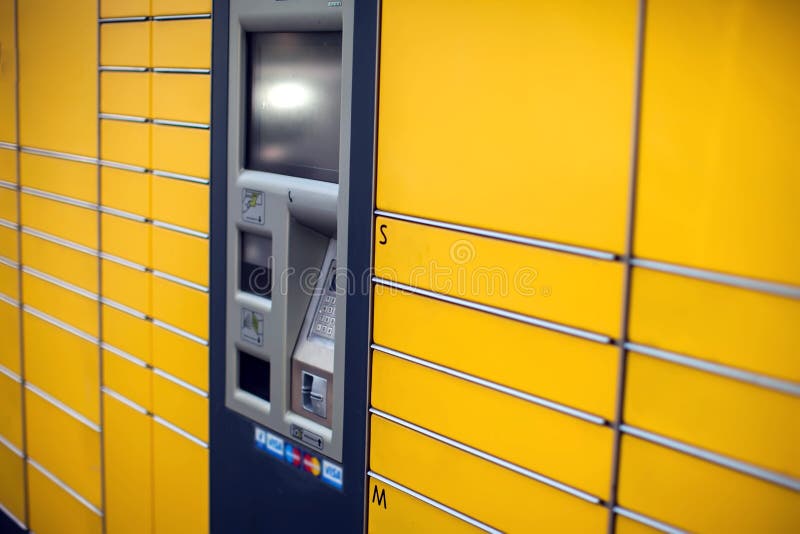 Automated Self Service Post Terminal Machine or Locker Stock Image ...