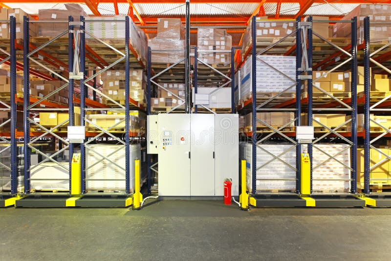 Automated Shelving Warehouse Stock Photo - Image of shelf, power: 36962162