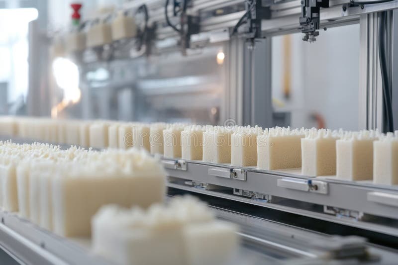 Automated Soap Production Line in Modern Factory Setting Stock Image ...