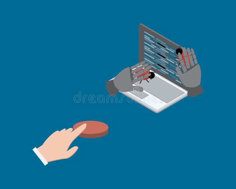 Automated Software Testing To Run Qa Test Case And Find Bug From Coding Stock Vector