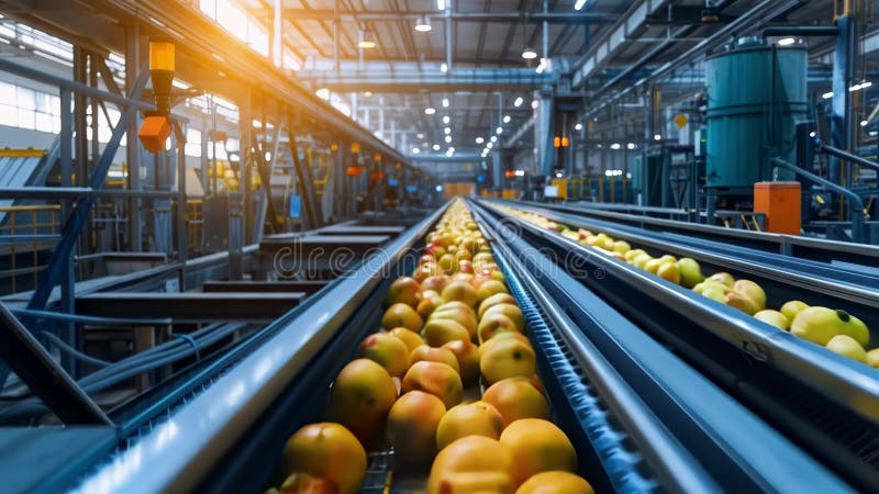 Processing Conveyor Fruit Process Food Factory Orange Production Citrus ...