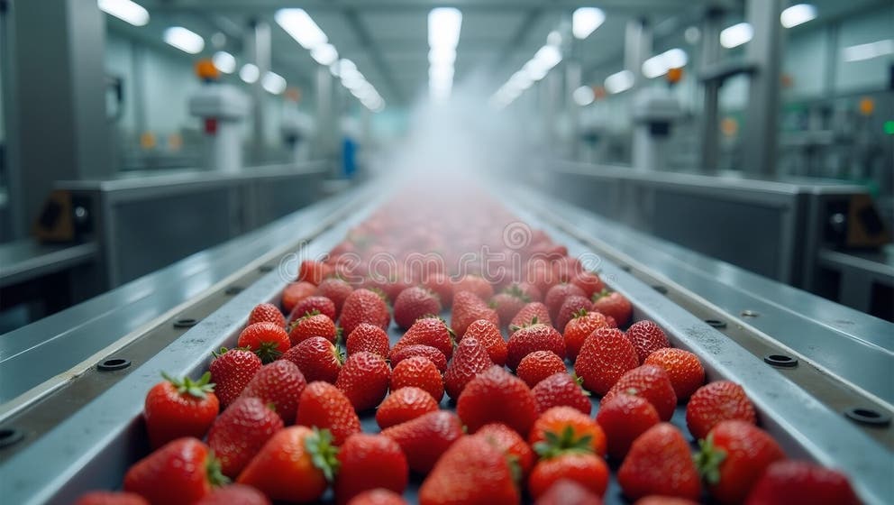Automated Sorting and Packaging of Fresh Strawberries in a Gleaming ...