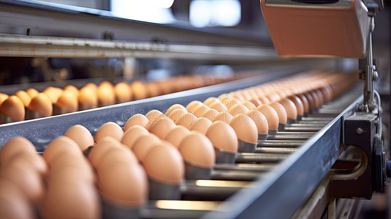 Automated Sorting of Raw and Fresh Chicken Eggs Stock Illustration ...