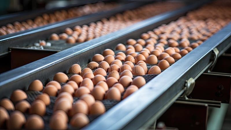 Automated Sorting of Raw and Fresh Chicken Eggs Stock Image - Image of ...