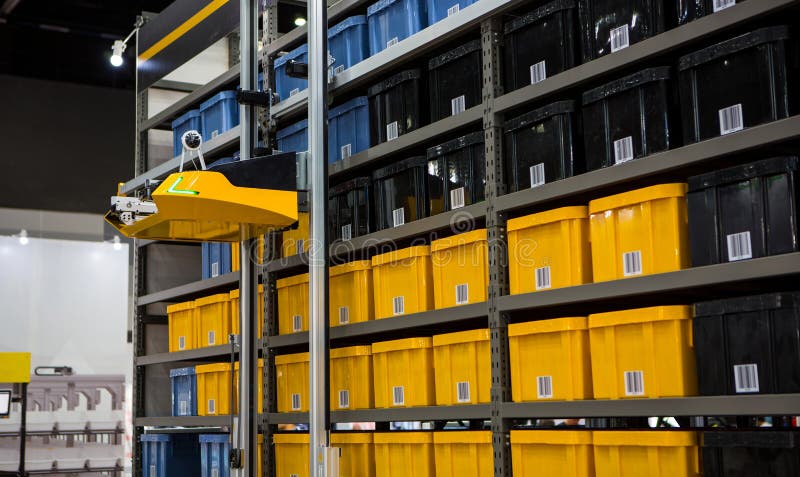 Automated Storage and Retrieval System Stock Photo - Image of carrier ...