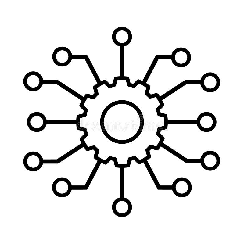 Automated System Line Icon on White Background. Vector Illustration ... Automated System Line Icon on White Background. Vector Illustration ...