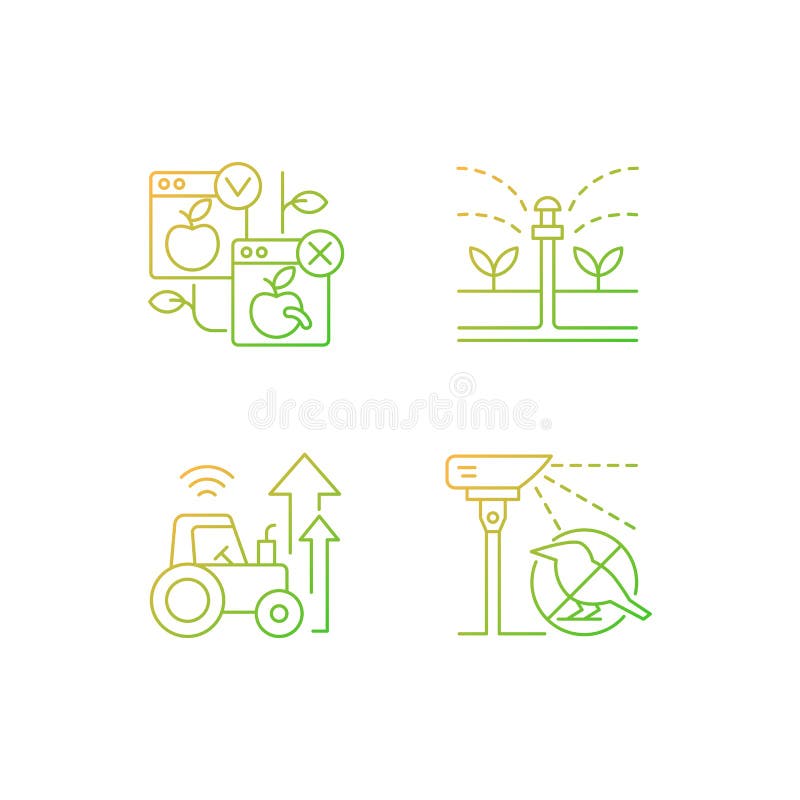 Agricultural Modernization White Linear Icon for Dark Theme Stock ...