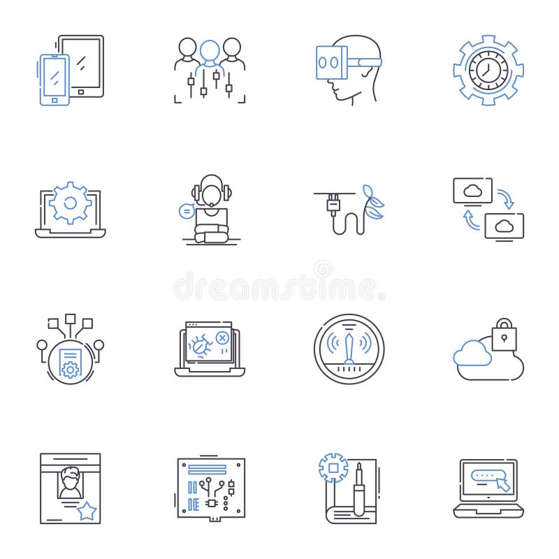 Automated Systems Line Icons Collection Efficiency Precision Automation Robotics
