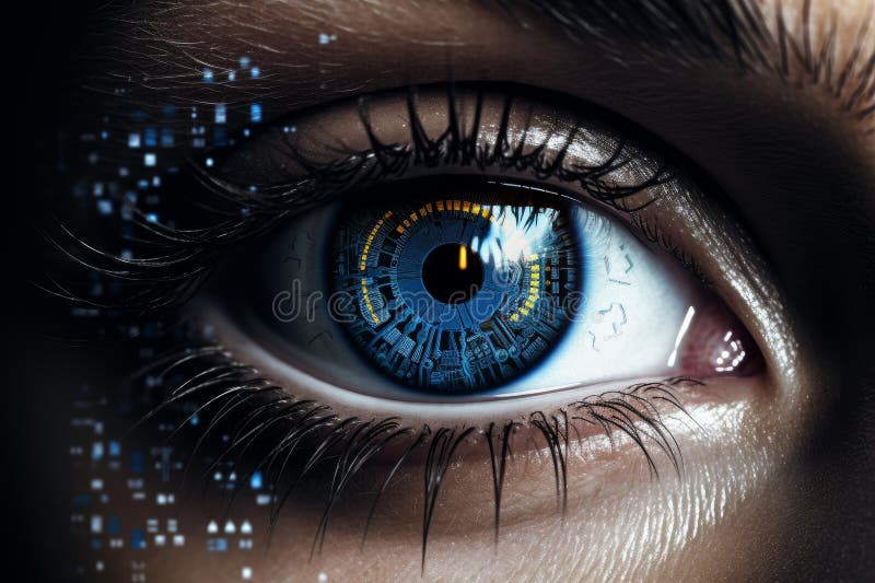 Automated Technology Digital Eye. Generate Ai Stock Photo - Image of ...