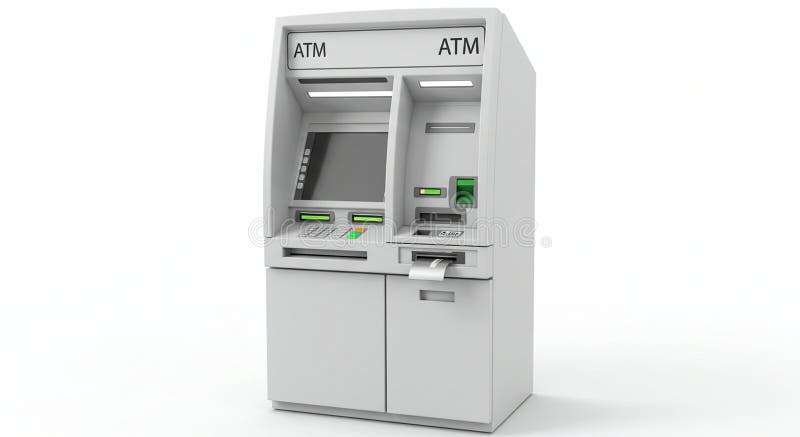 Automated Teller Machine (ATM) Featuring Two Service Units. the Left ...