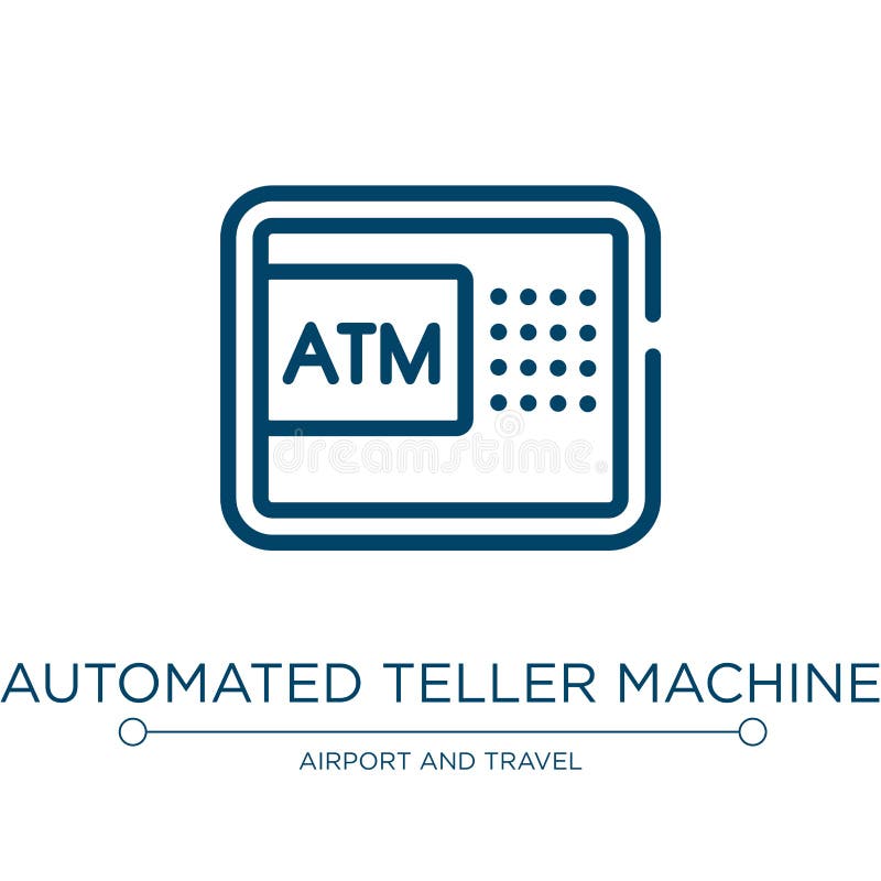 Automated Teller Machine Icon. Linear Vector Illustration from in the ...