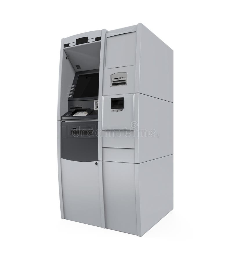Automated Teller Machine Isolated Stock Illustration - Illustration of ...