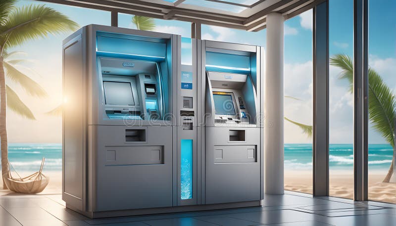 ATM Automated Teller Machines Stock Illustration - Illustration of ...