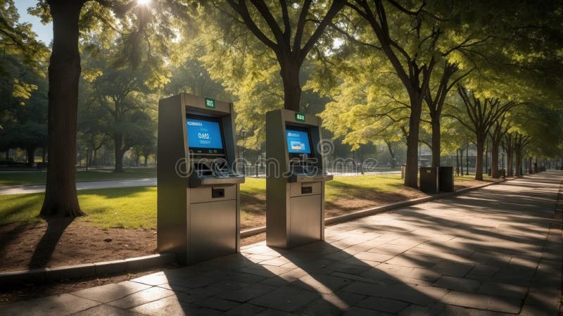 Automated Teller Machines in a Park Stock Image - Image of payment ...