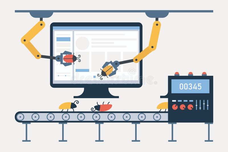 Automated Testing Automotive Executed Test Software Auto Tester Concept Vector Illustration