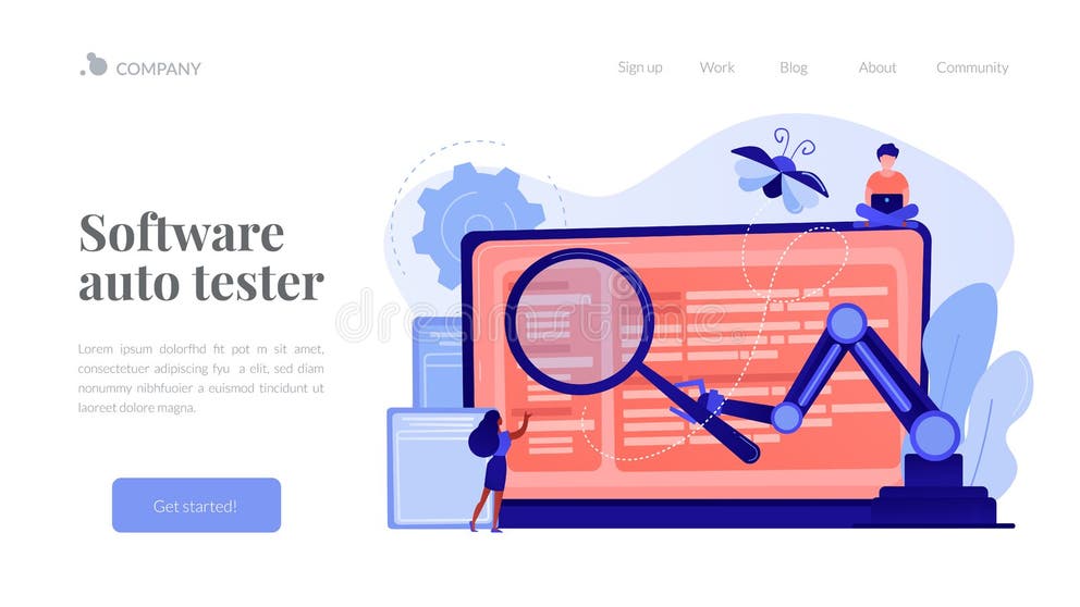 Automated Testing Concept Landing Page. Stock Vector - Illustration of ...