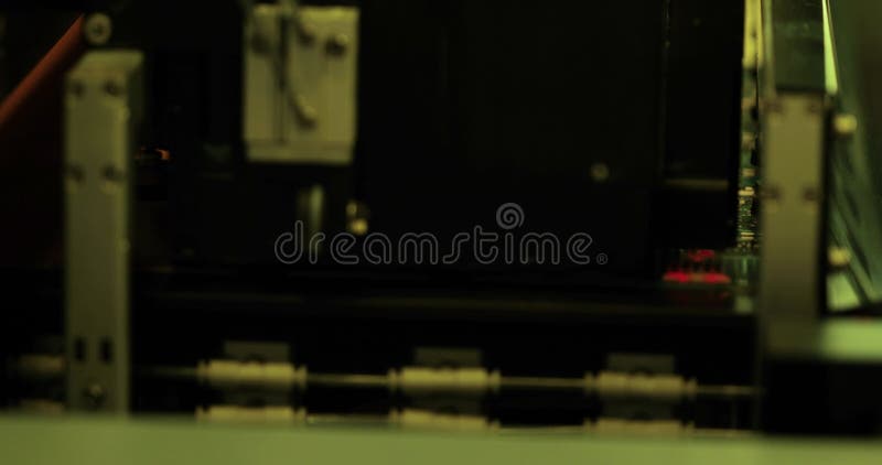 Automated Testing of Electronic Boards on Special Equipment. Close-up ...