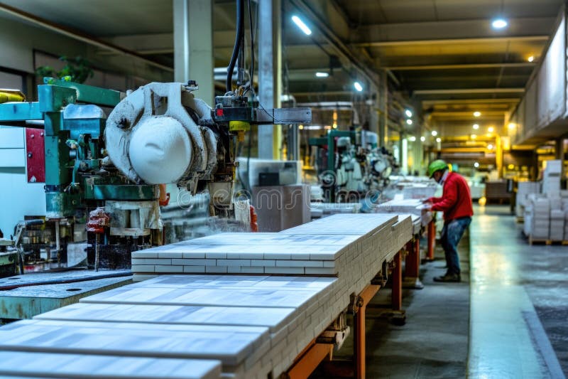 Automated Tile Manufacturing in Industrial Factory Setting with Worker ...