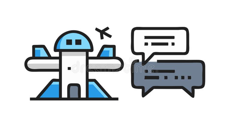 Automated Tower with Chatbot Communication Icon, Vector Design ...