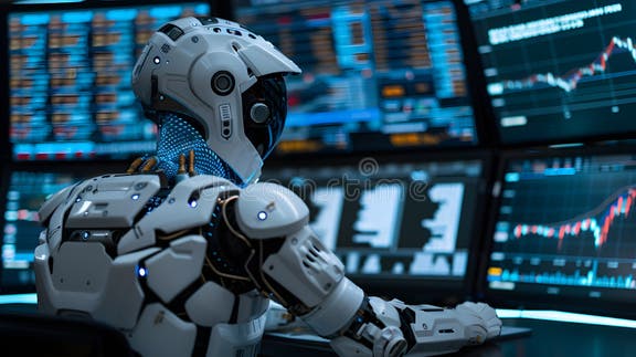 Automated Trading Bots in Action Stock Illustration - Illustration of ...