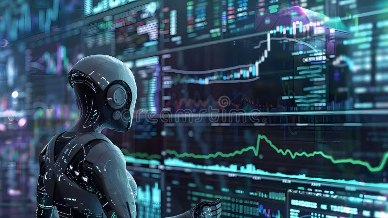 Automated Trading Bots in Action an Advanced Trading Stock Illustration ...
