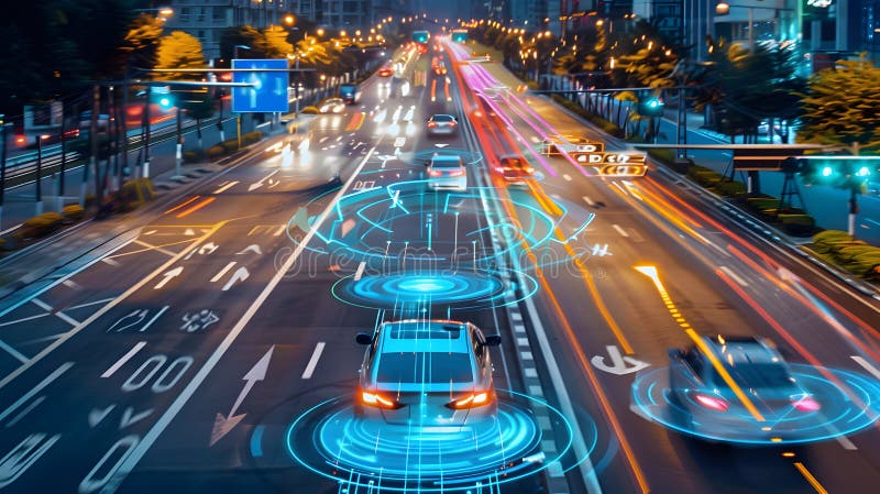 Automated Traffic Management Systems Stock Illustration - Illustration ...