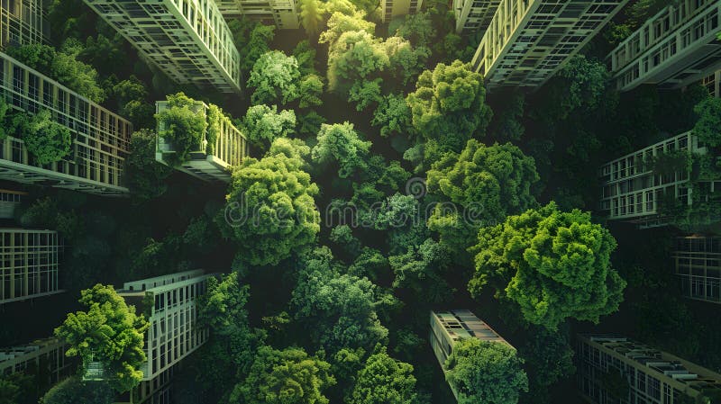 Automated Urban Forest Management Ecosystem Stock Illustration ...