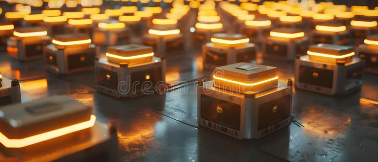 Automated Warehouse Bots: the Future of E-Commerce Logistics. Concept ...