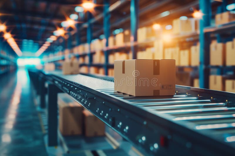 Conveyor System Modern Warehouse Automated Storage Solutions Stock ...