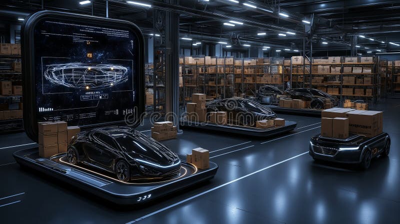 Automated Warehouse Delivery System Stock Image - Image of ...