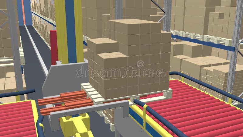 Automated Warehouse Robot Loader Stock Video - Video of goods ...