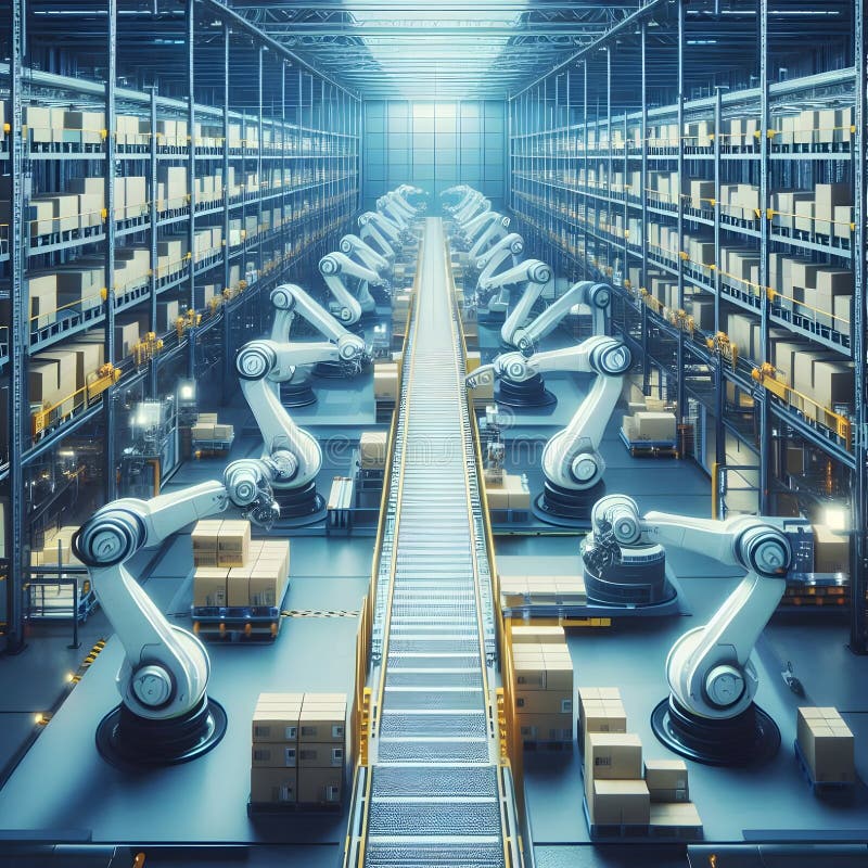 An Automated Warehouse with Robotic Arms Sorting and Organizing ... An Automated Warehouse with Robotic Arms Sorting and Organizing ...
