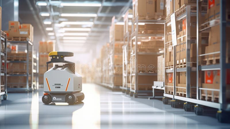 Automated Warehouse with Robotic Vehicle Stock Photo - Image of ... Automated Warehouse with Robotic Vehicle Stock Photo - Image of ...