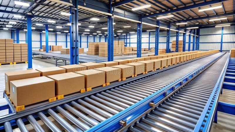 Automated Warehouse Roller Conveyor System Streamlining Storage and ...