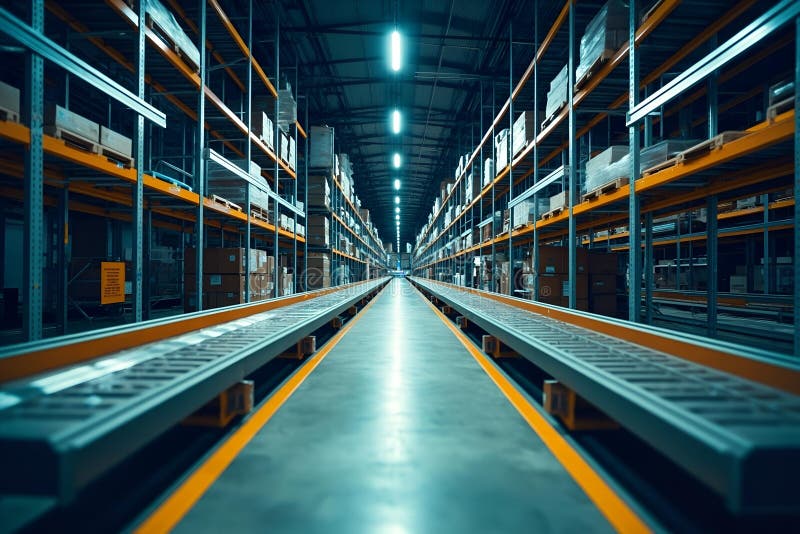 Automated Warehouse Systems with Optimized Inventory Management Stock Illustration ...