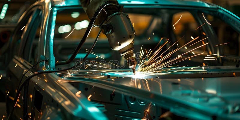 Automated Welding of Car Frames Using Robotic Arm. Concept Welding ...