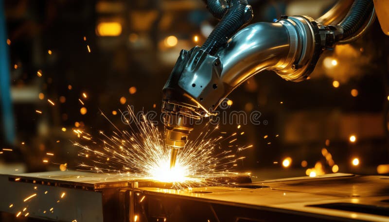 Automated Welding Process Using Robots Stock Photo - Image of technical ...