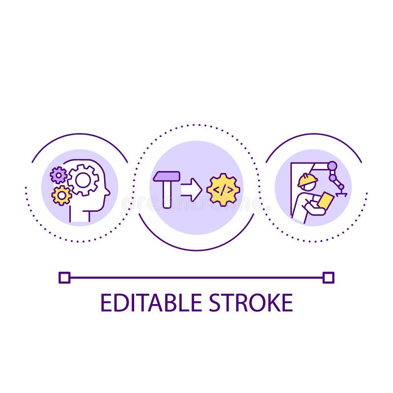 Automated Work Process Loop Concept Icon Stock Vector - Illustration of ...