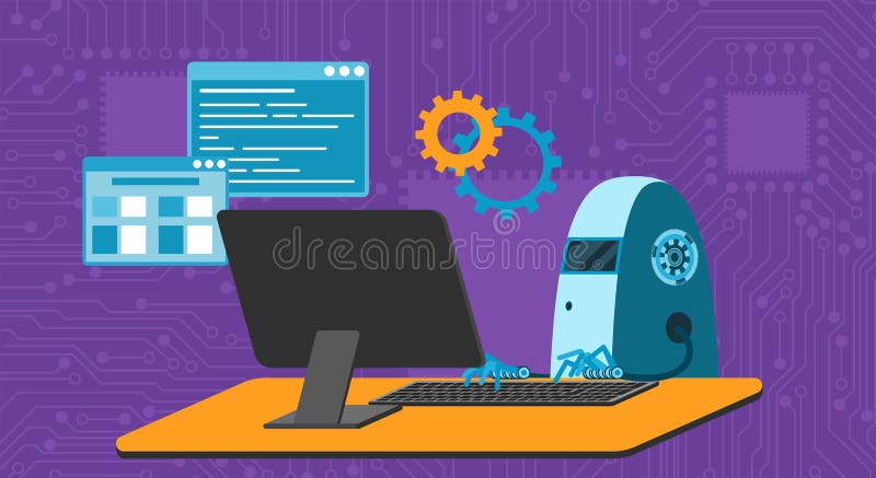Automated Work of Software, Business Project Development, Robot Using ...