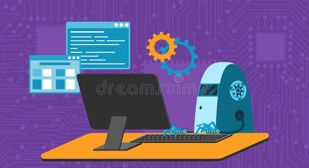 Automated Work of Software, Business Project Development, Robot Using ...