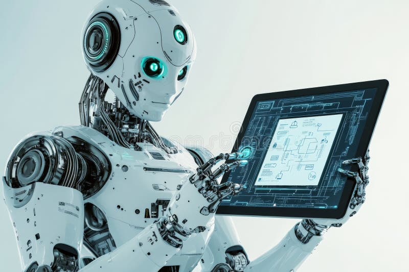 Automated Workflow: Robot Insights Unleashed Stock Illustration ...