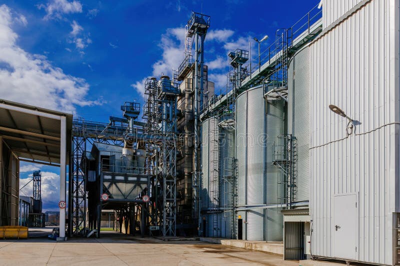 Automatic Agricultural Grain Dryer and Silos. Modern Complex for Drying ...