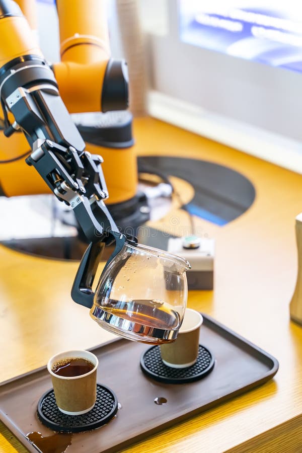 Automatic Arm Preparing Coffee in Coffee Machine Stock Image - Image of ...
