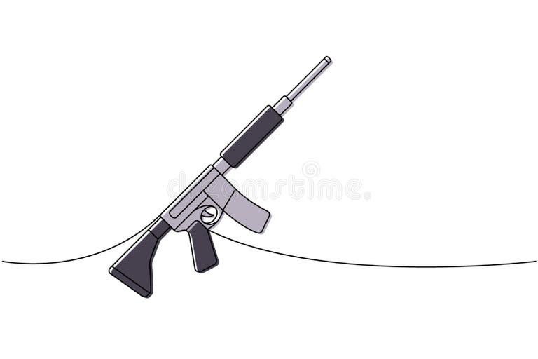 Automatic Rifle Line Drawing Stock Illustrations – 308 Automatic Rifle ...
